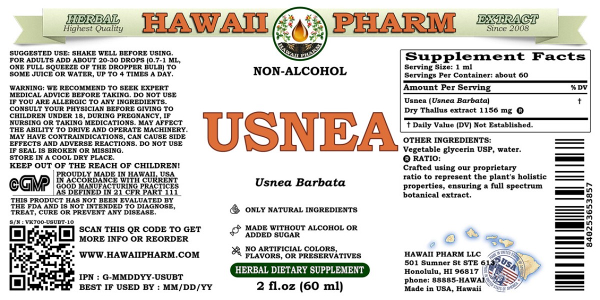 Usnea Natural Alcohol-Free Extract | Hawaii Pharm