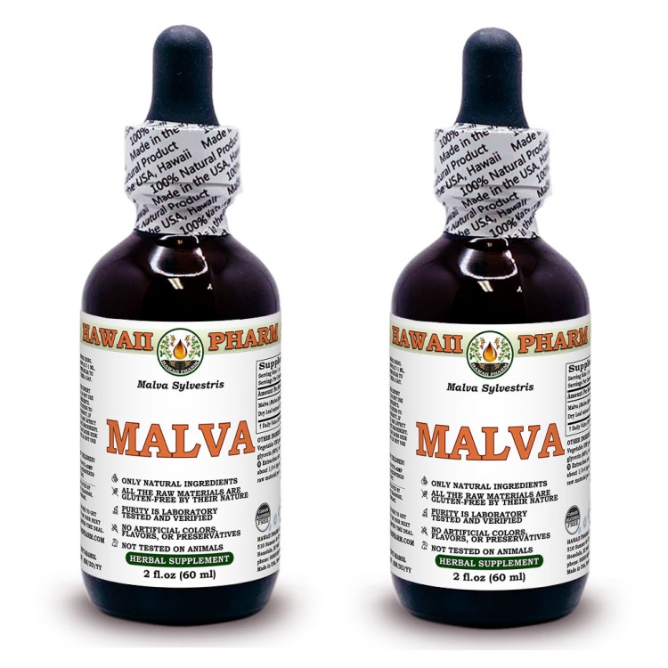 Malva (Malva Sylvestris) Tincture, Wildcrafted Dried Leaf ALCOHOL-FREE ...