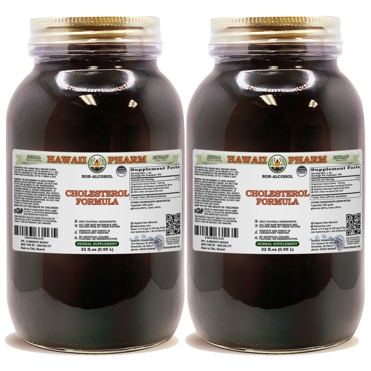 Cholesterol Formula Alcohol-FREE Herbal Liquid Extract, Hawthorn berry ...