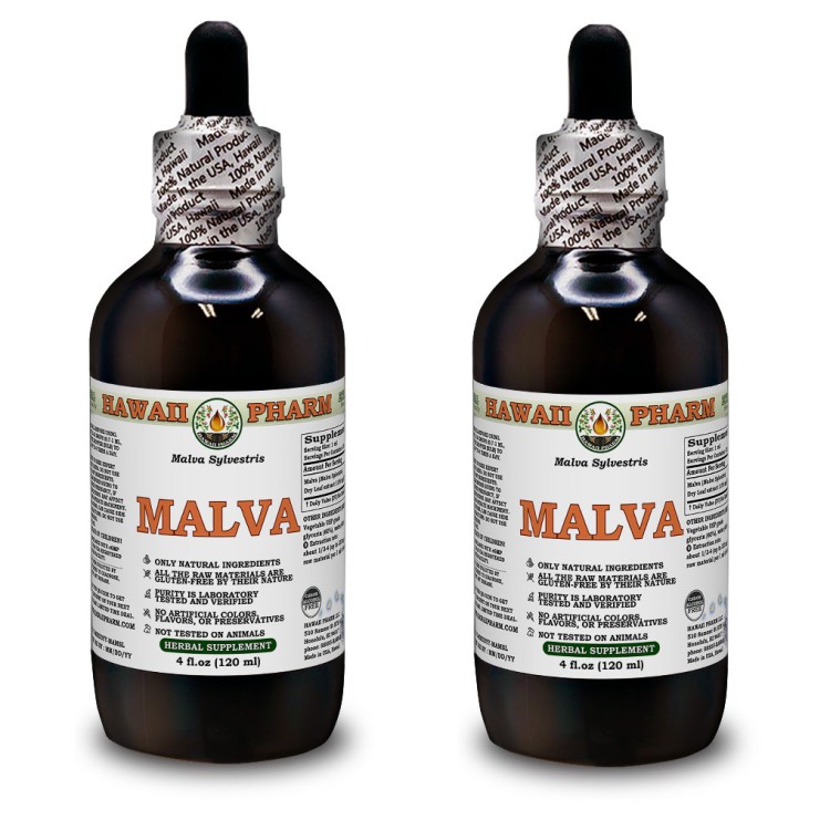 Malva (Malva Sylvestris) Tincture, Wildcrafted Dried Leaf ALCOHOL-FREE ...