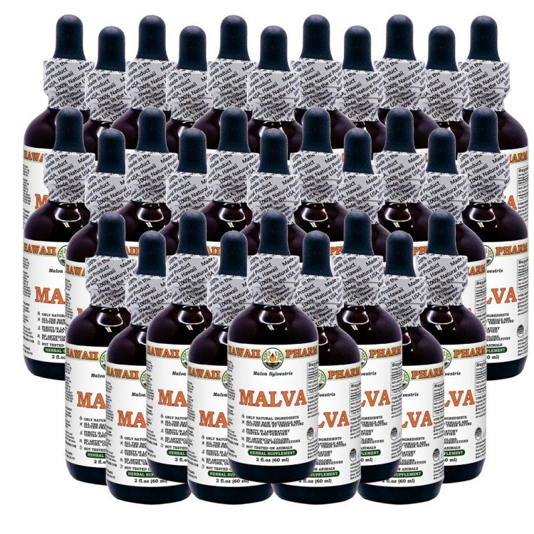 Malva (Malva Sylvestris) Tincture, Wildcrafted Dried Leaf ALCOHOL-FREE ...