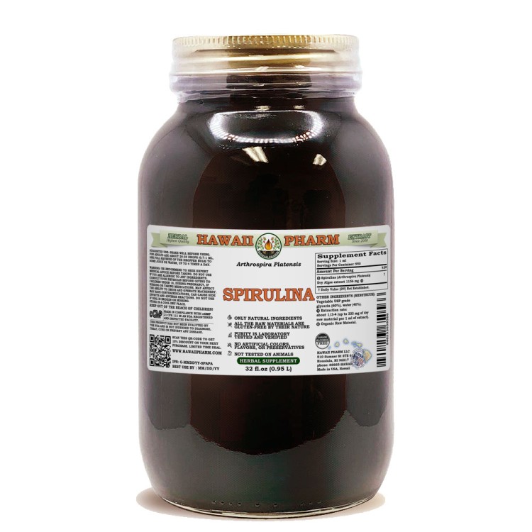 Spirulina Alcohol-FREE Liquid Extract, Organic Spirulina (Arthrospira ...