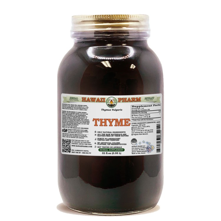Thyme Alcohol-FREE Liquid Extract, Organic Thyme (Thymus Vulgaris ...