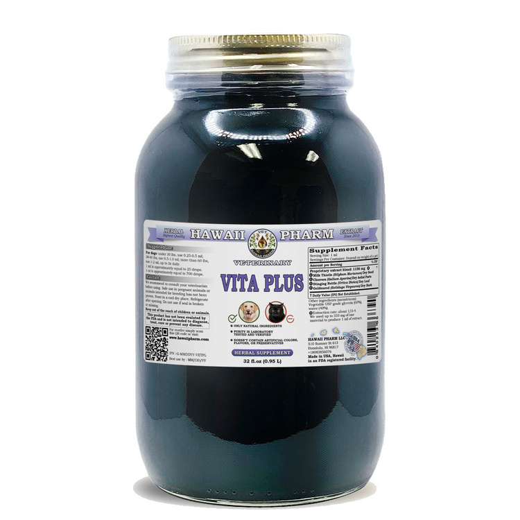 Vita Plus, Veterinary Natural Alcohol-FREE Liquid Extract, Pet Herbal ...