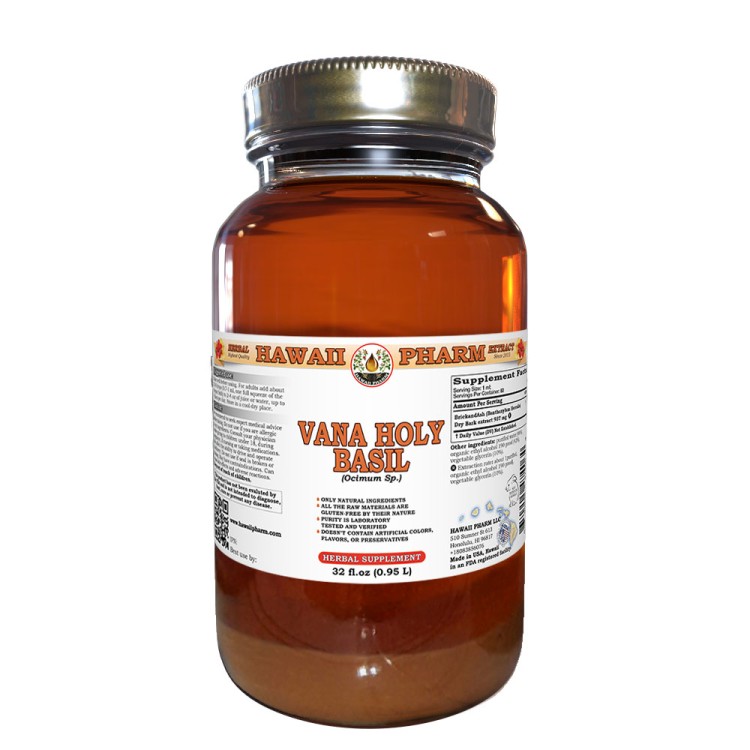 Vana Holy Basil (Ocimum Sp.) Tincture, Certified Organic Dried Leaf ...